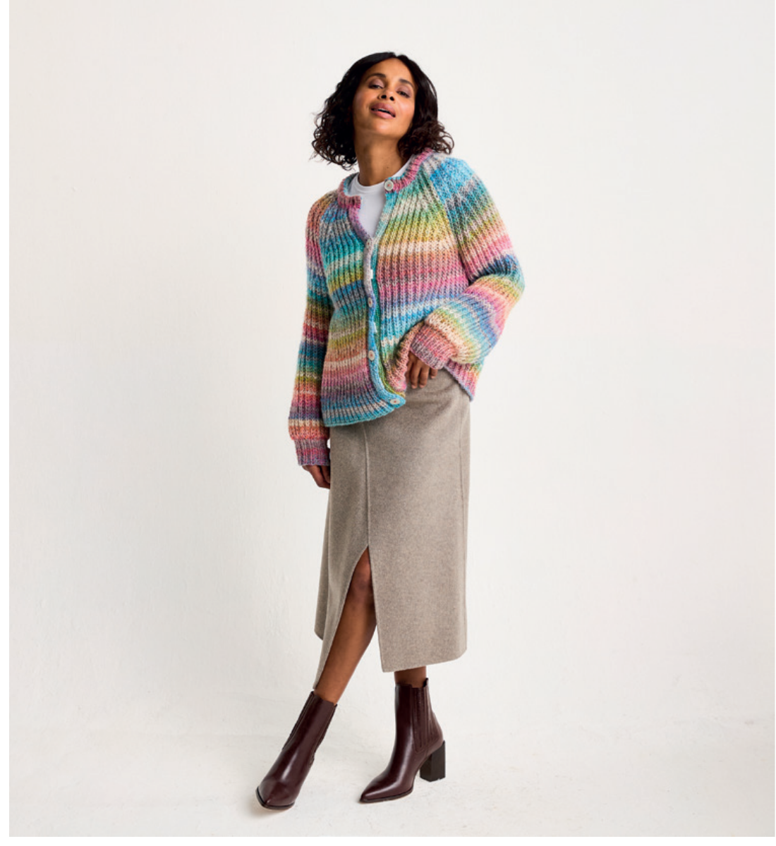 Sirdar 10806 Jewelspun Chunky Fishermans Rib Cardigan Knitting Pattern ...